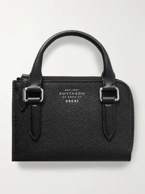 Smythson Sacai Textured-leather Cardholder - Black