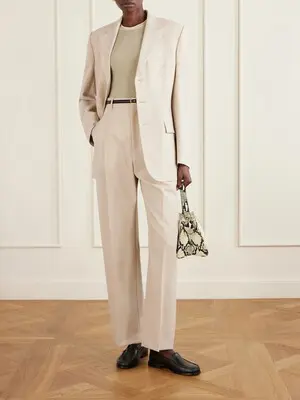 Wardrobe.NYC Pleated Wide-leg Wool Trousers