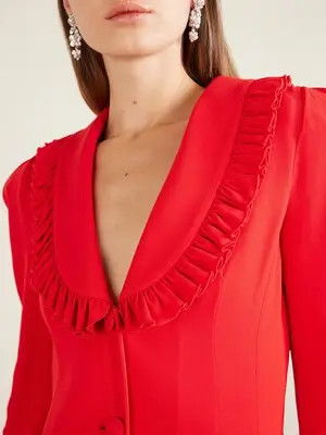 Alessandra Rich Ruffled Cady Mini Dress