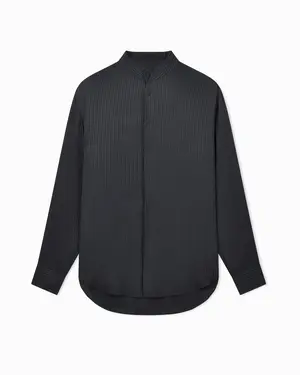 Giorgio Armani Silk And Viscose Blend Creponne Shirt - Black