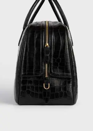 TOTEME Croco-embossed Traveler Bag