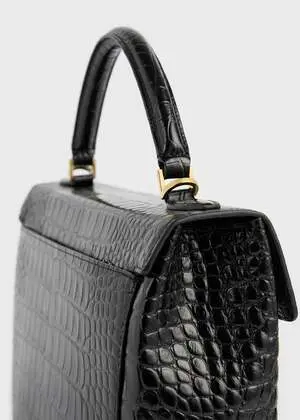 TOTEME Clip Croco-embossed Top Handle
