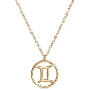 Benbridge Gemini Zodiac Sign Pendant Necklace - Yg