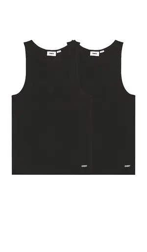 Obey 2 Pack Standard Rib Tank - Black