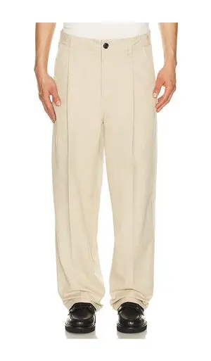 Obey Dean Pleated Pant In Cream - Cement