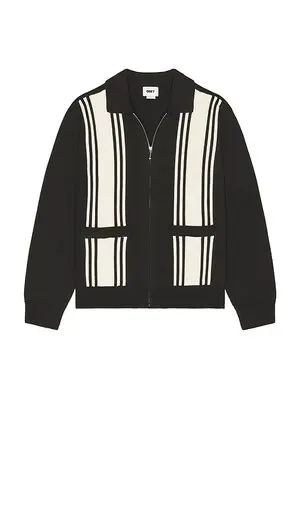 Obey Matt Zip Up Sweater In Black