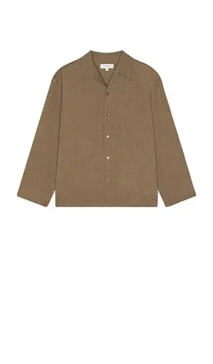 LE17SEPTEMBRE Double Layered Open Collar Shirt In Taupe
