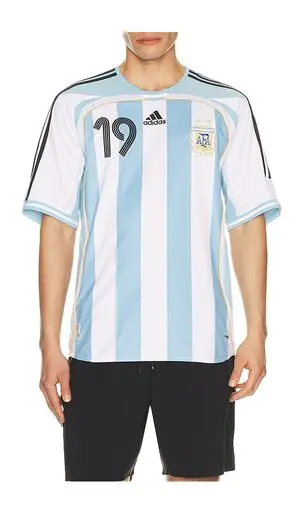 ADIDAS ORIGINALS Afa Argentina Home 2006 Messi 19 World Cup Jersey In Baby Blue - White