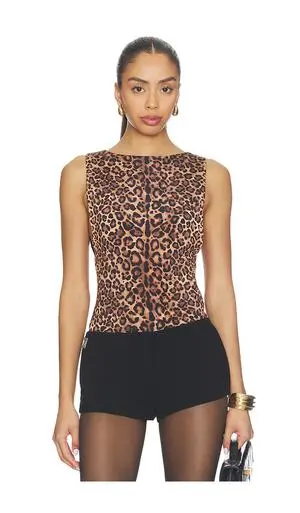 CAMILA COELHO Evita Bodysuit In Multi - Leopard