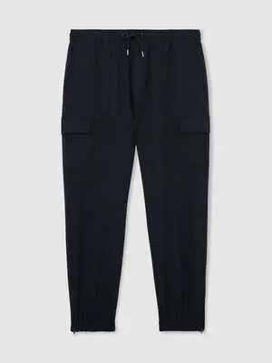 REISS Hidden Slim-leg Drawstring Cargo Trousers