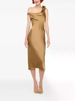 Norma Kamali Drop Shoulder Maria Dress - Brown