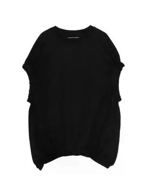 Liviana Conti Gathered T-shirt - Black