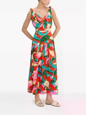 MORGAN Knot Floral Print Maxi Dress