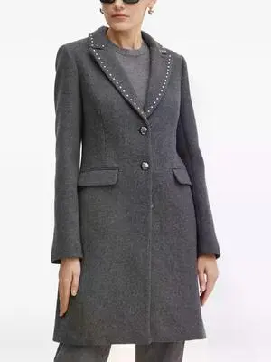 MORGAN Studded Buttoned Coat - Grey