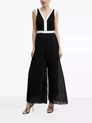 MORGAN V-neck Pleated Jumpsuit - Black