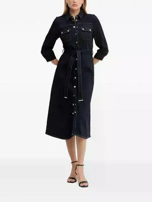 MORGAN Button Front Belted Midi Dress