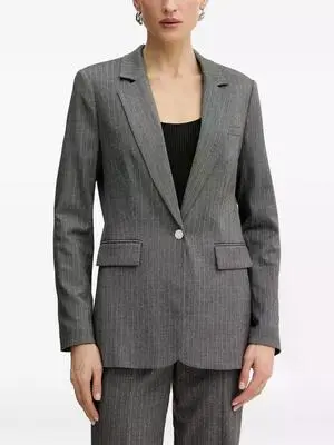 MORGAN Pinstripe Single-breasted Blazer - Grey
