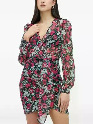MORGAN Floral V-neck Mini Dress - Pink