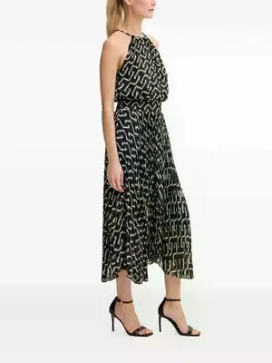 MORGAN Printed Pleated Midi Dress