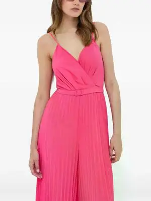 MORGAN Belted Pleated Jumpsuit - Pink
