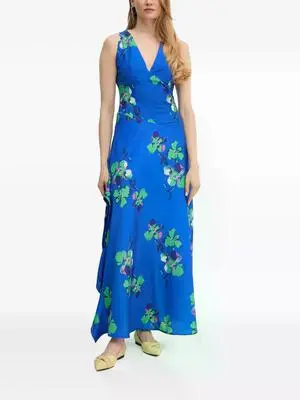 MORGAN Floral V-neck Maxi Dress - Blue