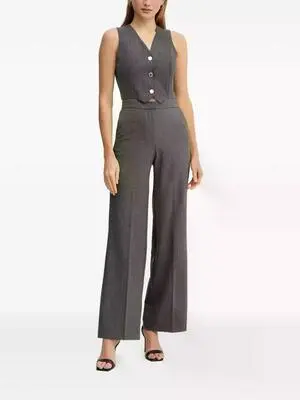 MORGAN Pinstripe Buttoned Jumpsuit - Grey