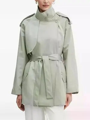 MORGAN Belted High-neck Coat - Green
