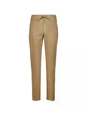 120% Lino Drawstring Linen Trousers - Neutrals