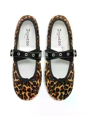 Repetto Mary Janes Leopard Buckle Flat Shoes - Neutrals