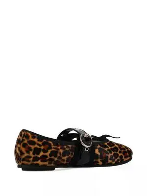 Repetto Mary Janes Leopard Buckle Flat Shoes - Neutrals