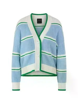 MARCCAIN Striped V-neck Cardigan - Blue