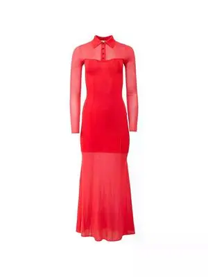 FLEUR DU MAL Kate Button Maxi Dress - Red