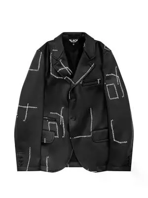 BLACK COMME DES GARÇONS Stitching-detail Jacket - Black