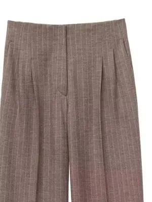Iris Von Arnim Pinstripe Pleated Trousers