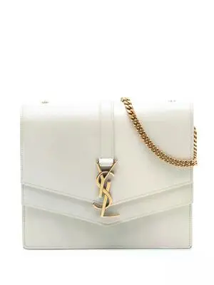 Saint Laurent 2018 Medium Monogram Sulpice Crossbody Bag - White