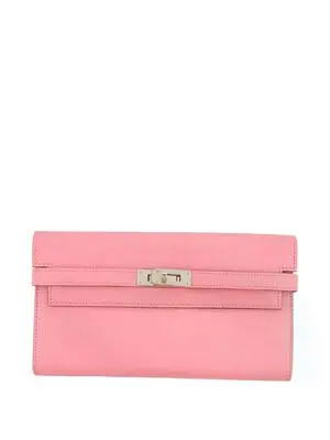 Hermès 2014 Chevre Mysore Kelly To Go Wallet Crossbody Bag - Pink