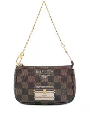LOUIS VUITTON 2013 Damier Ebene Trunks And Locks Mini Pochette Accessoires Handbag - Brown
