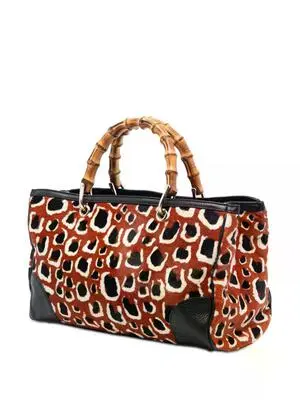 Gucci Medium Pony Hair Bamboo Shopper Satchel