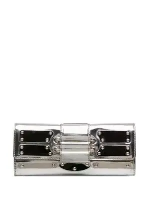 Gucci 2016-2026 Patent Leather Mirror Clutch Bag - Silver