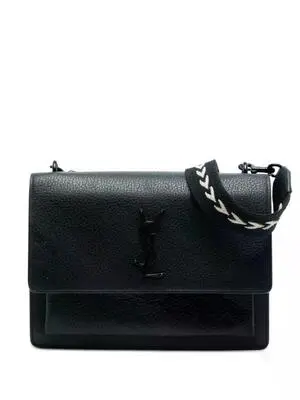 Saint Laurent 2012-2025 Medium Grained Calfskin Monogram Sunset Crossbody Bag