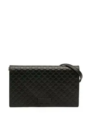 Gucci 2000-2015 Microguccissima Wallet On Strap Crossbody Bag - Black