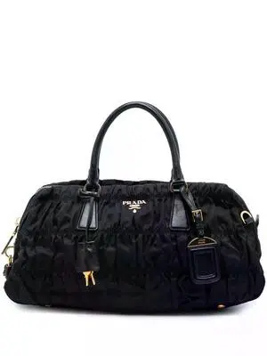 Prada 2000-2025 Tessuto Gaufre Satchel - Black