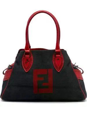 Fendi 2000-2010 Denim Etniko Du Jour Handbag - Blue