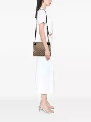 Gucci Gg Canvas Eclipse Crossbody Bag - Brown