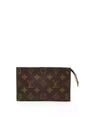 LOUIS VUITTON 2000-2026 Monogram Petit Bucket Pouch - Brown