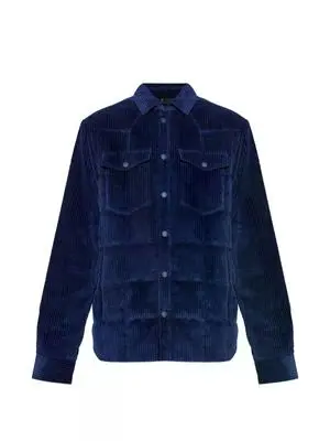 Moncler Gelt Corduroy-texture Chest-pocket Shirt Jacket - Blue