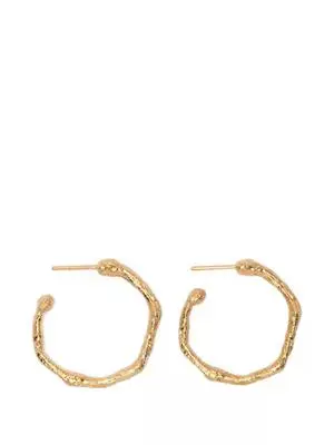 FORTE_FORTE Textured Hoop Earrings - Gold
