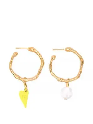 FORTE_FORTE Heart-charm Hoop Earrings - Gold