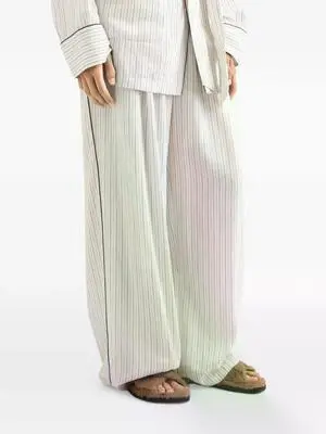Dolce & Gabbana Striped Jacquard Cotton Vanity Trousers - Neutrals