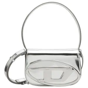 DIESEL 1dr Logo Mirror Leather Handbag - Silver